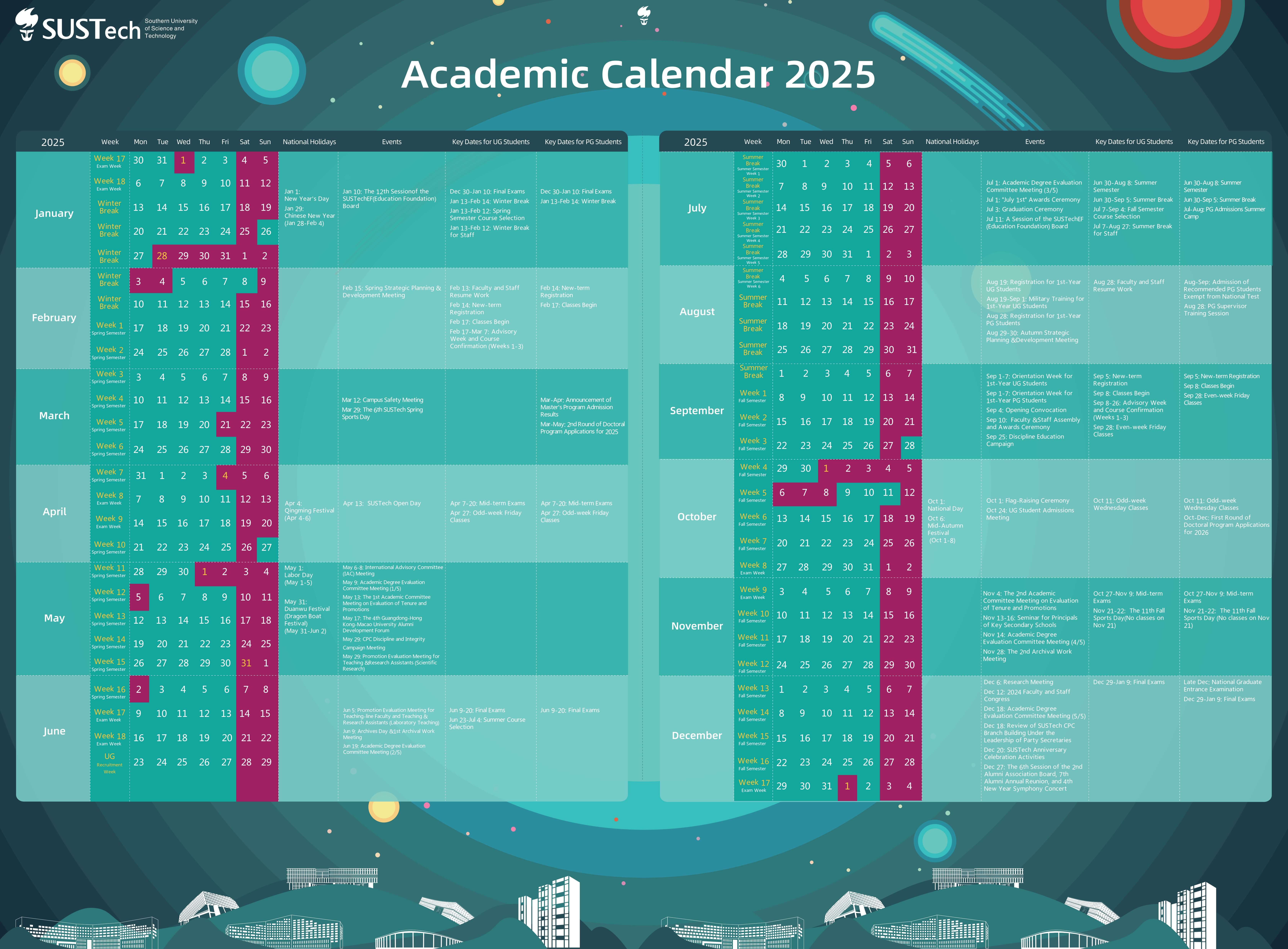 Academic Calendar - SUSTech